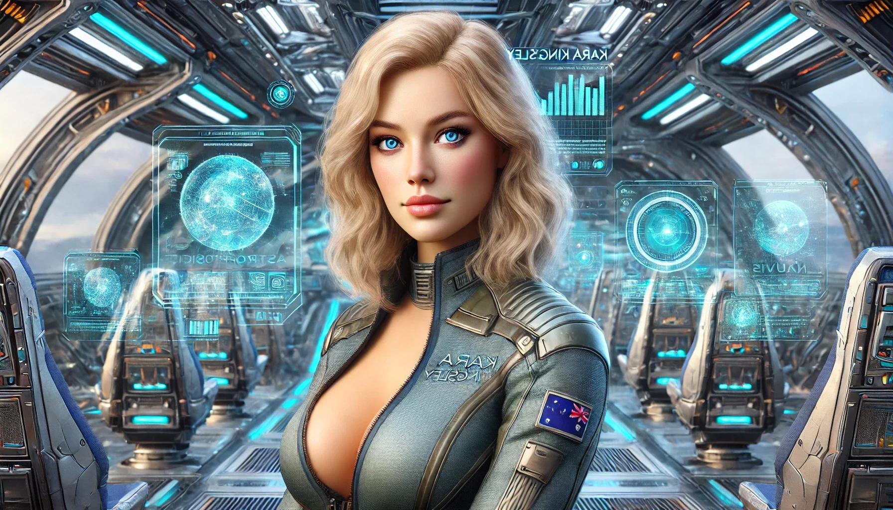 DALL·E 2024-08-07 17.11.33 – Create a detailed full-body sci-fi character portrait of Kara ...